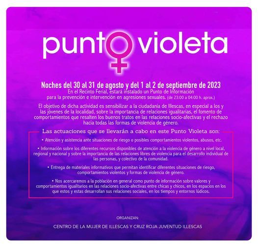 Fiestas Illescas 2023. Instalación de Punto Violeta en el recinto ...